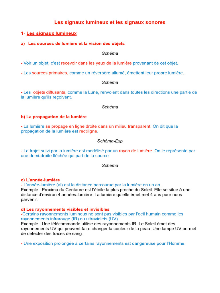 Signaux lumineux et année-lumière | PDF