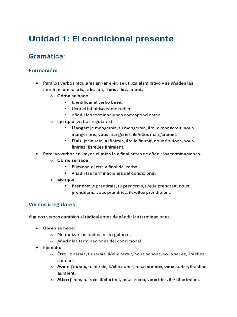 gramatica de frances | PDF | Verbo | Sintaxis