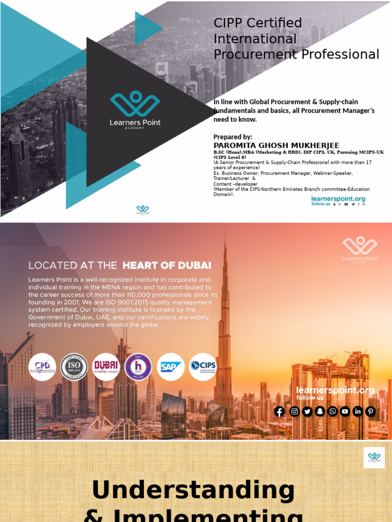 CIPP -My Own Slides | PDF | Supply Chain | Procurement