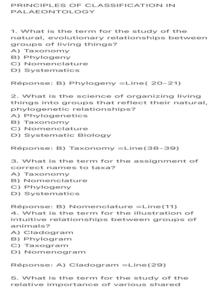 Principles of Classification in Palaeontology | PDF | Taxonomy (Biology ...