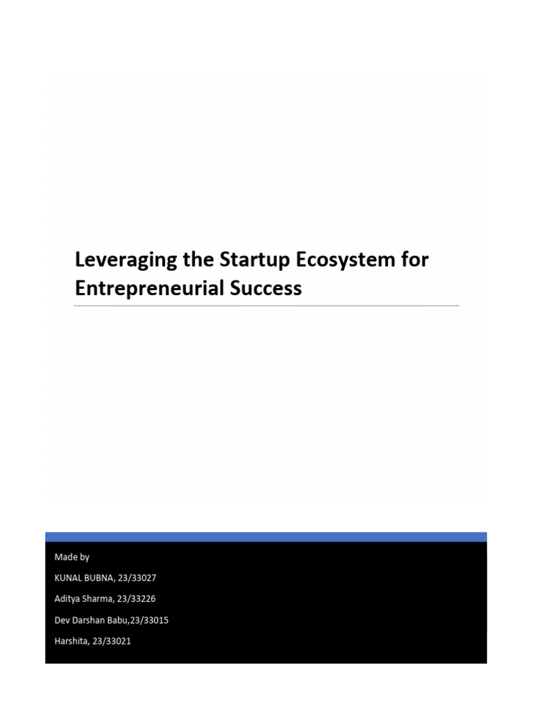 Entrepreneurship Project | PDF | Startup Company | Small Business ...