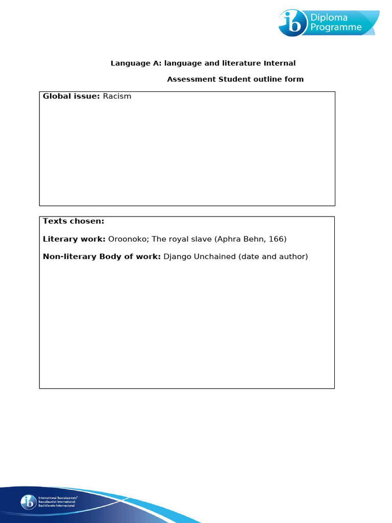 Outline Form - Lang&Lit | PDF
