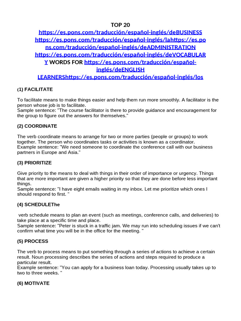 20 Key Vocabulary Words in Business Administration For English Students ...