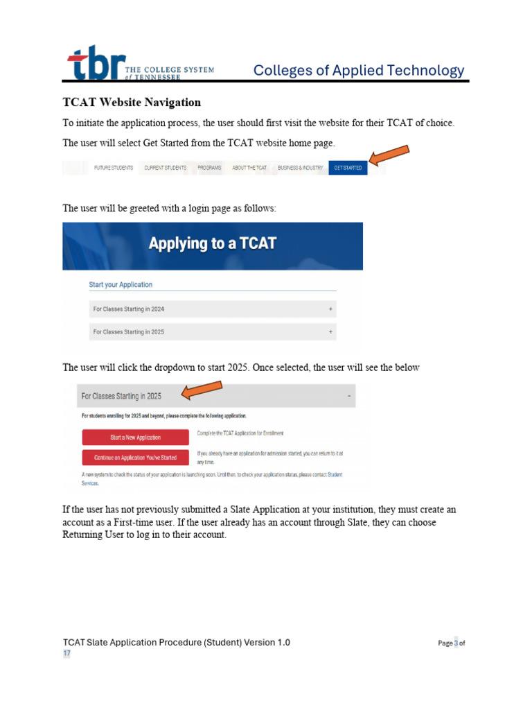 TCAT Application Instructions | PDF | Password | Cyberspace