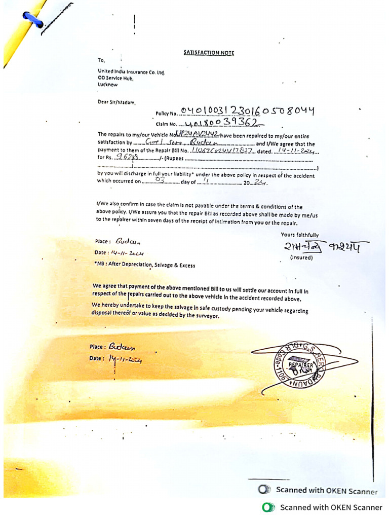 2442 Satisfaction Note | PDF