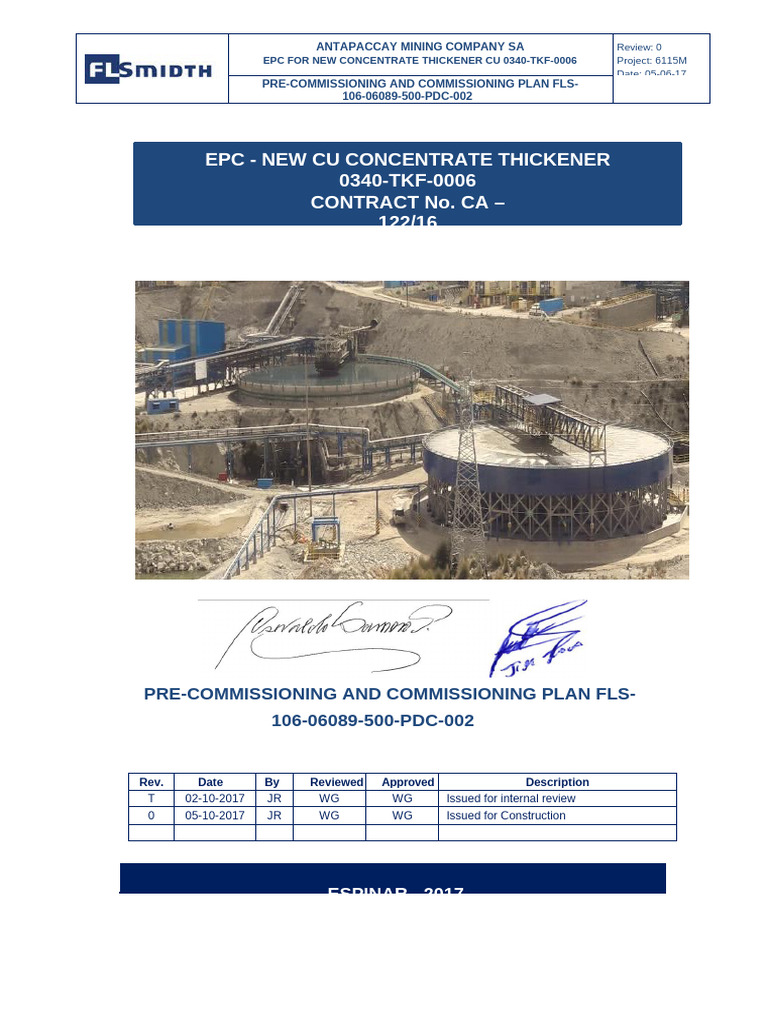 Precommissioning and Commissioning Plan Rev 0 | PDF