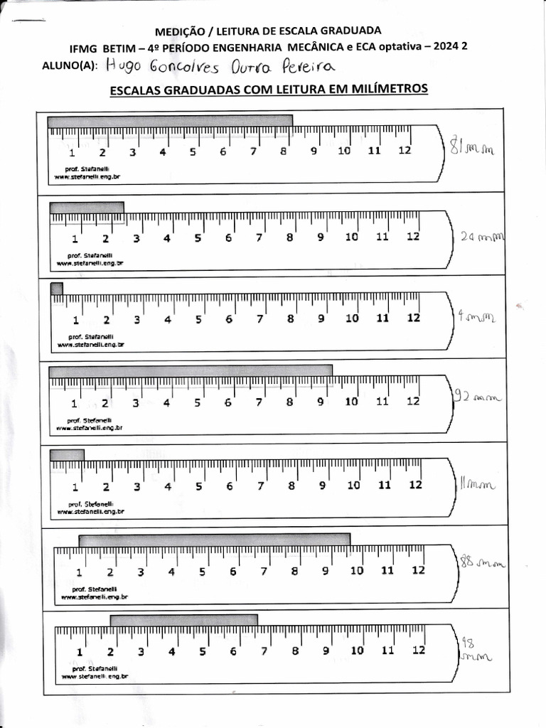 METROLOGIA - Leitura de Escala Graduada | PDF