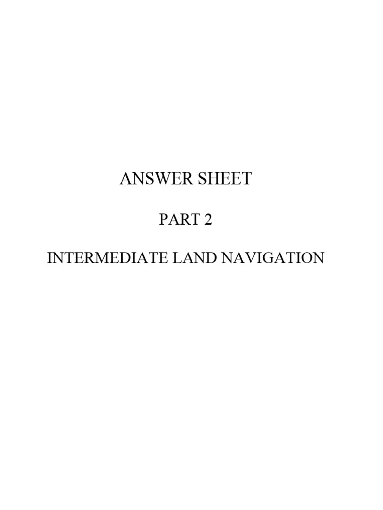 Answer Sheet Part 2 | PDF | Compass | Navigation