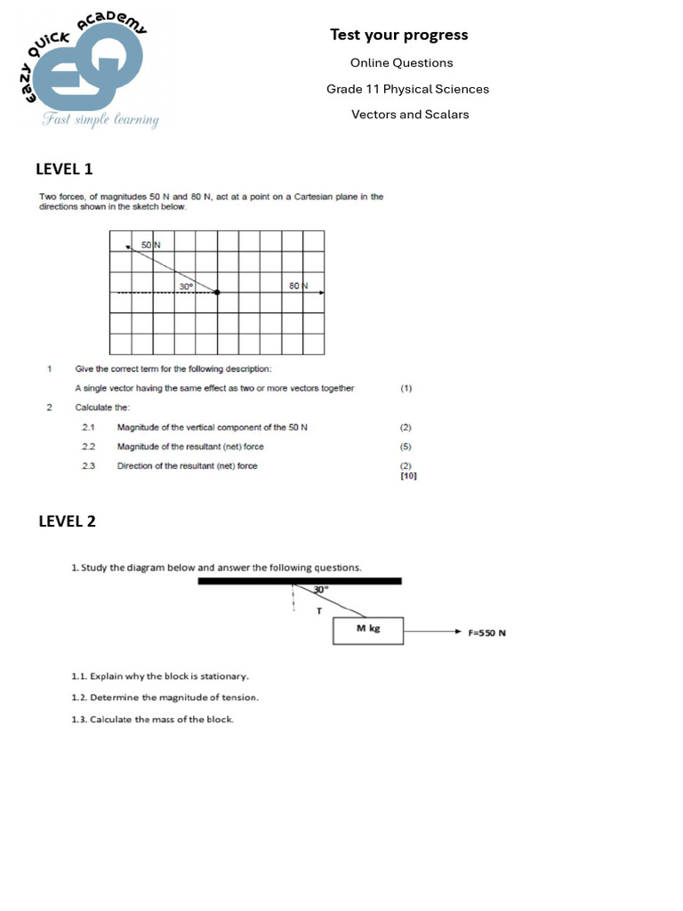 Test Your Progress GRD 11 Online Questions. | PDF