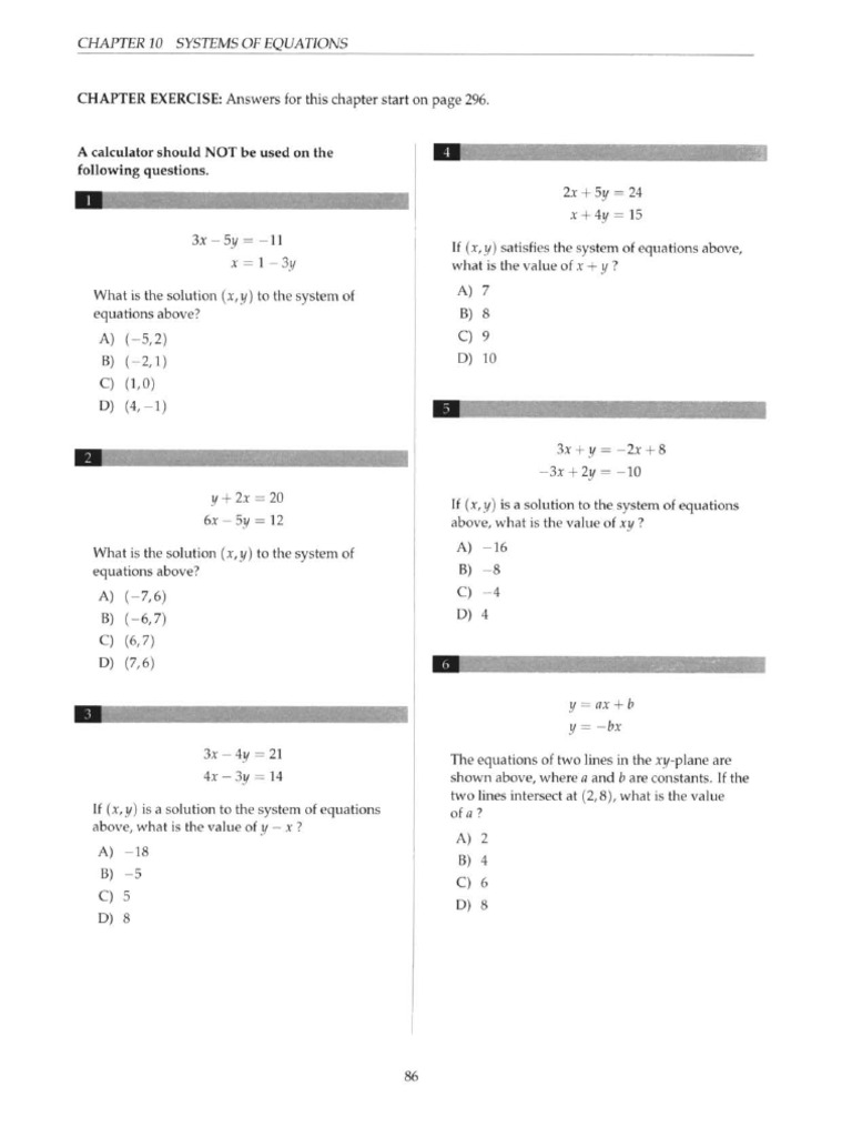 10. Systems of Equations | PDF | Elementary Mathematics | Mathematics