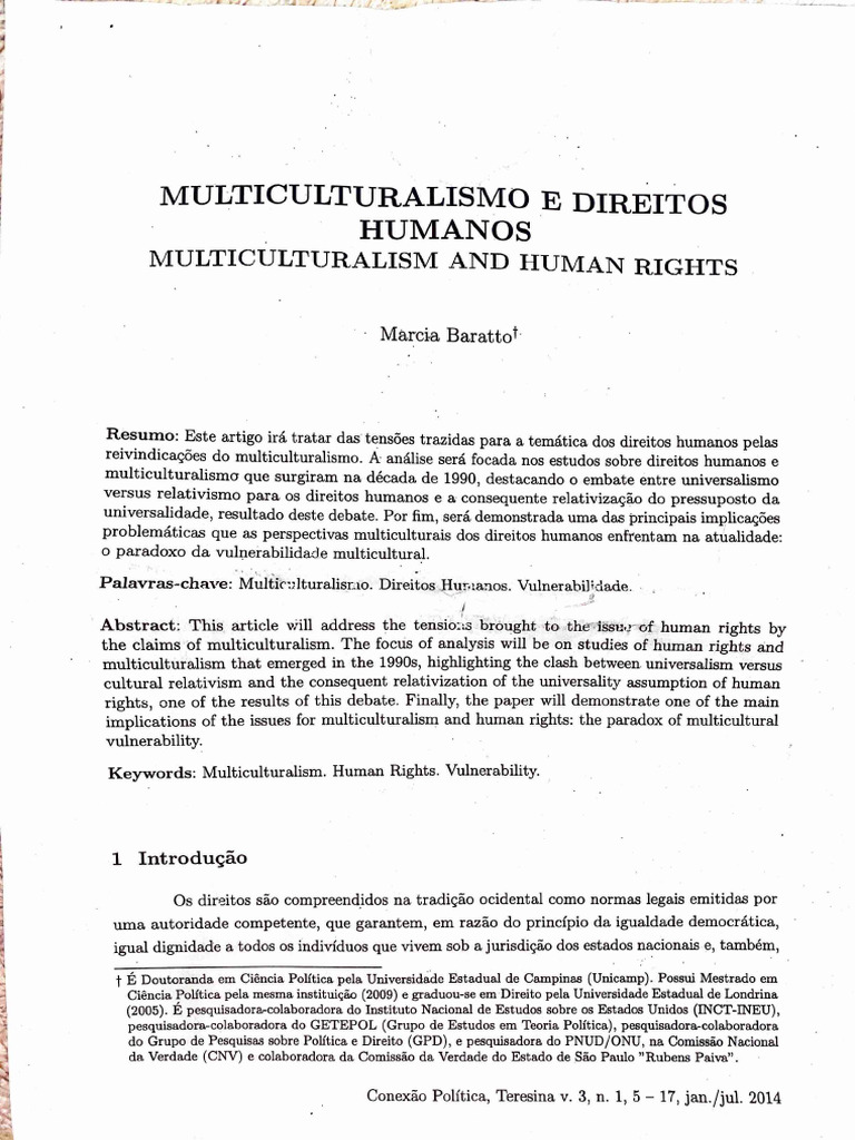 Multiculturalismo | PDF