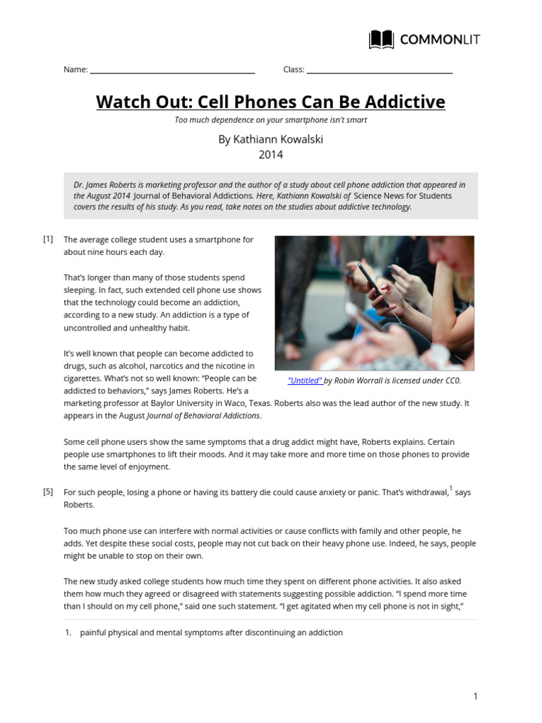 Watch Out Cell Phones Can Be Addictive | PDF | Loneliness | Facebook