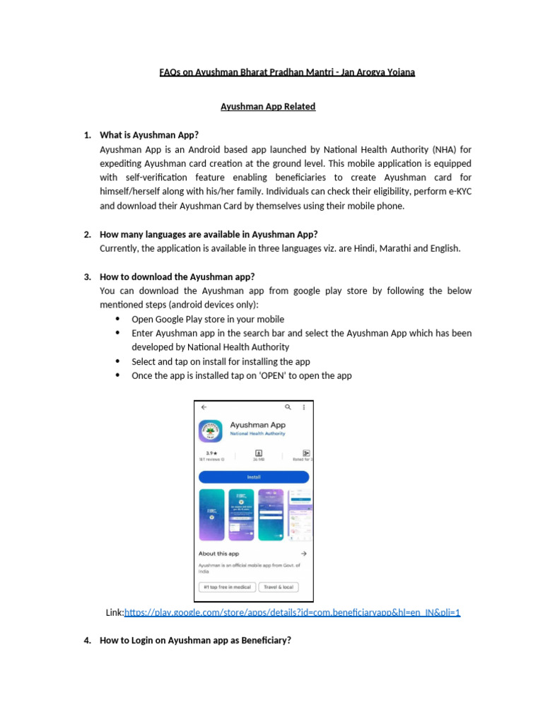 Ayushman Bharat PM-JAY App FAQs | PDF | Computing | Access Control