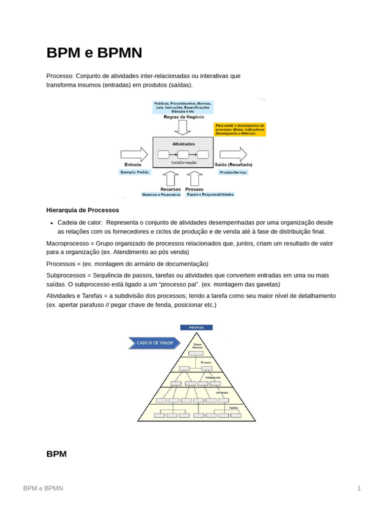 BPM e BPMN - Eng de Métodos | PDF | Business | Processo de negócios