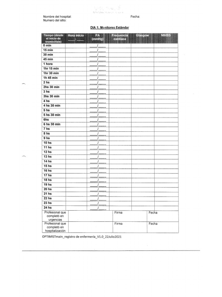 Hoja registro monitoreo ACV | PDF