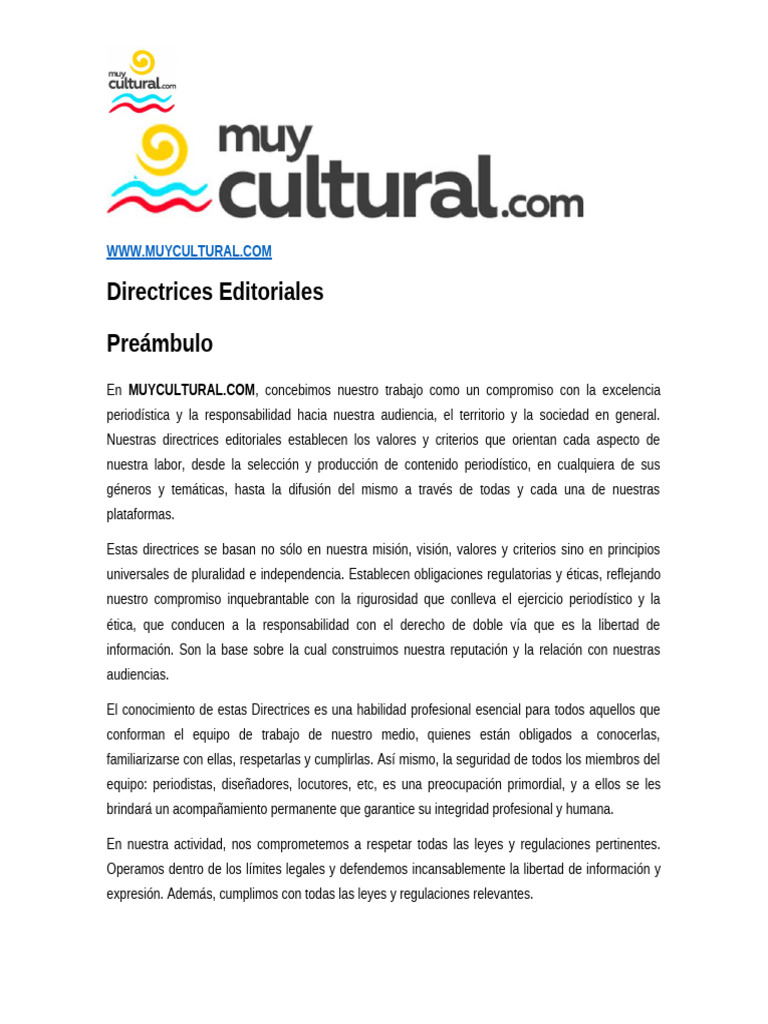 Propuesta de Directrices Editoriales | PDF | Derecho laboral | Anonimato