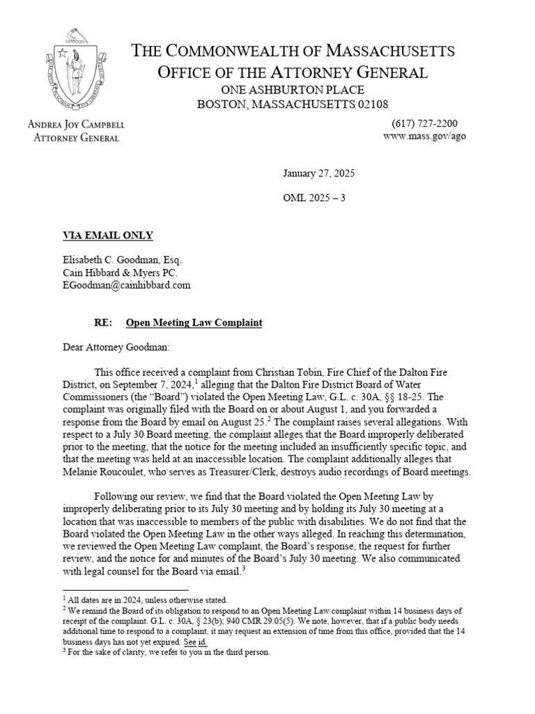 Determination - 1 27 2025 - Oml 2025-3 - Dalton Fire District Board of ...