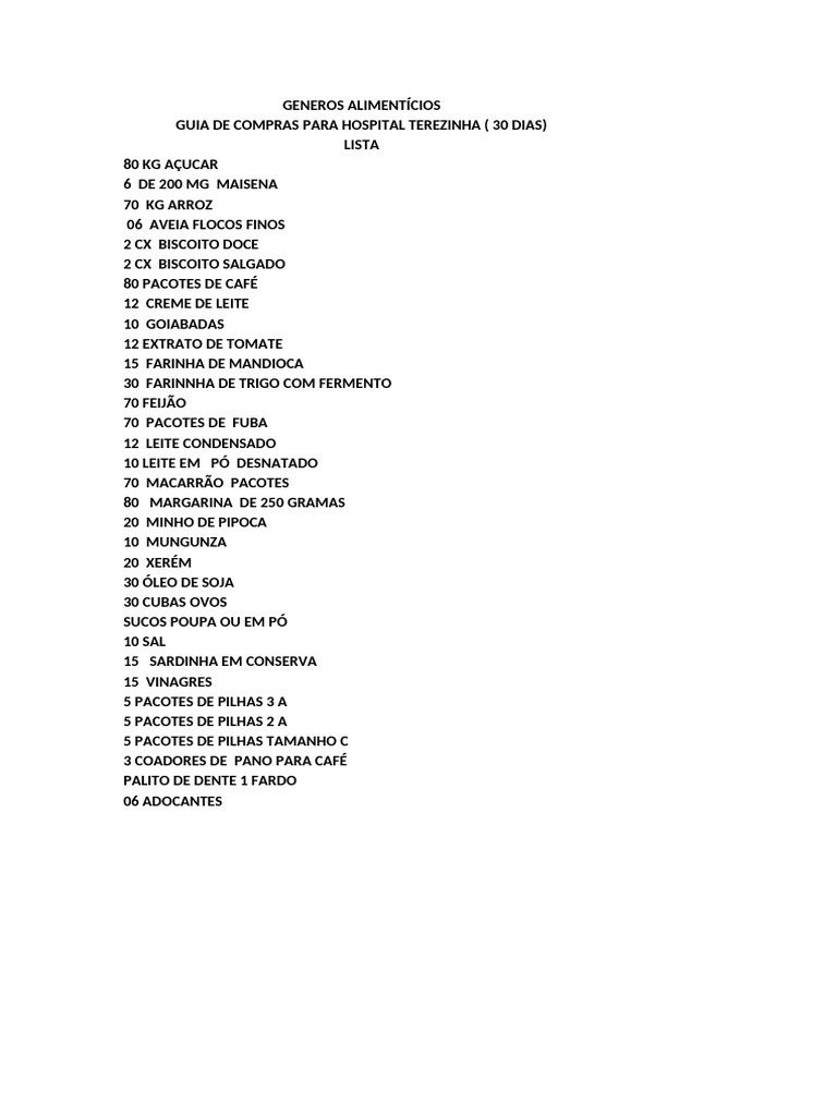 Generos Alimentícios | PDF