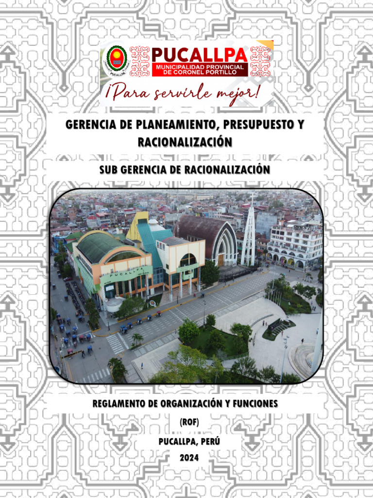 ROF OFICIAL 2024 | PDF | Gobierno local | Planificación