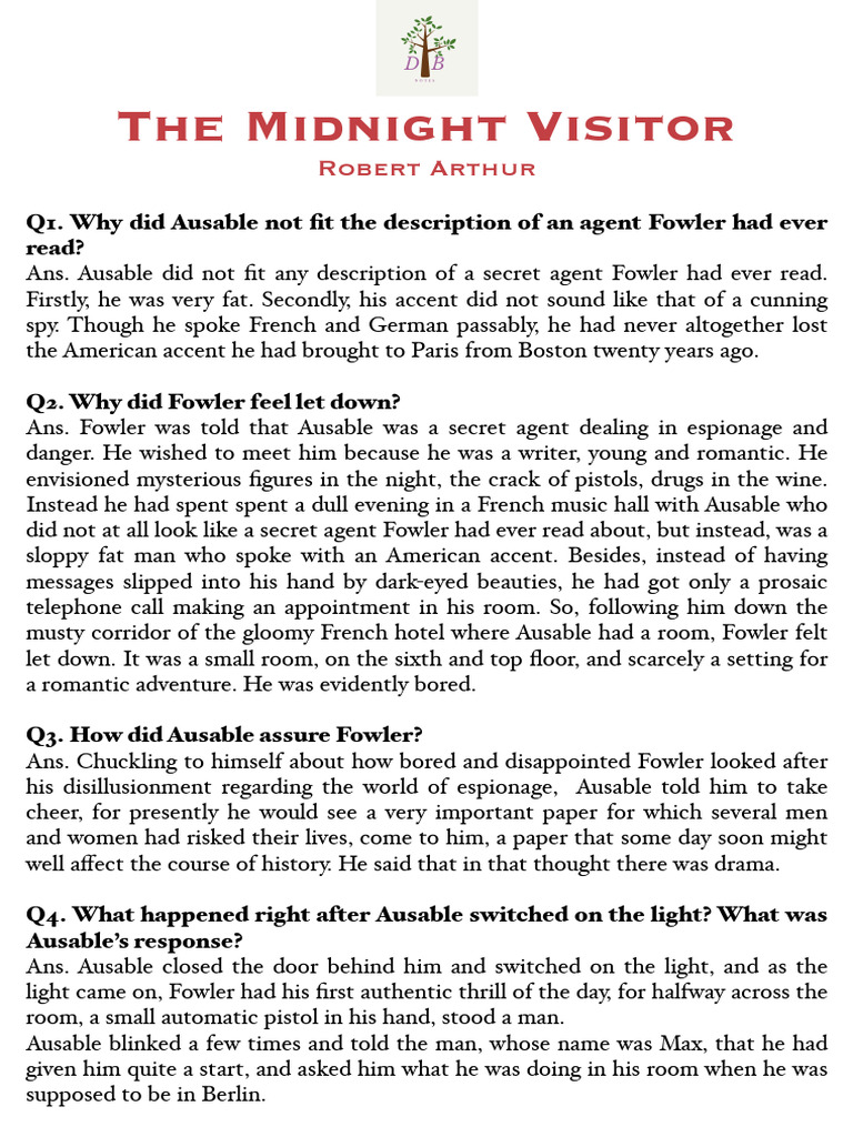 The Midnight Visitor - Robert Arthur | PDF