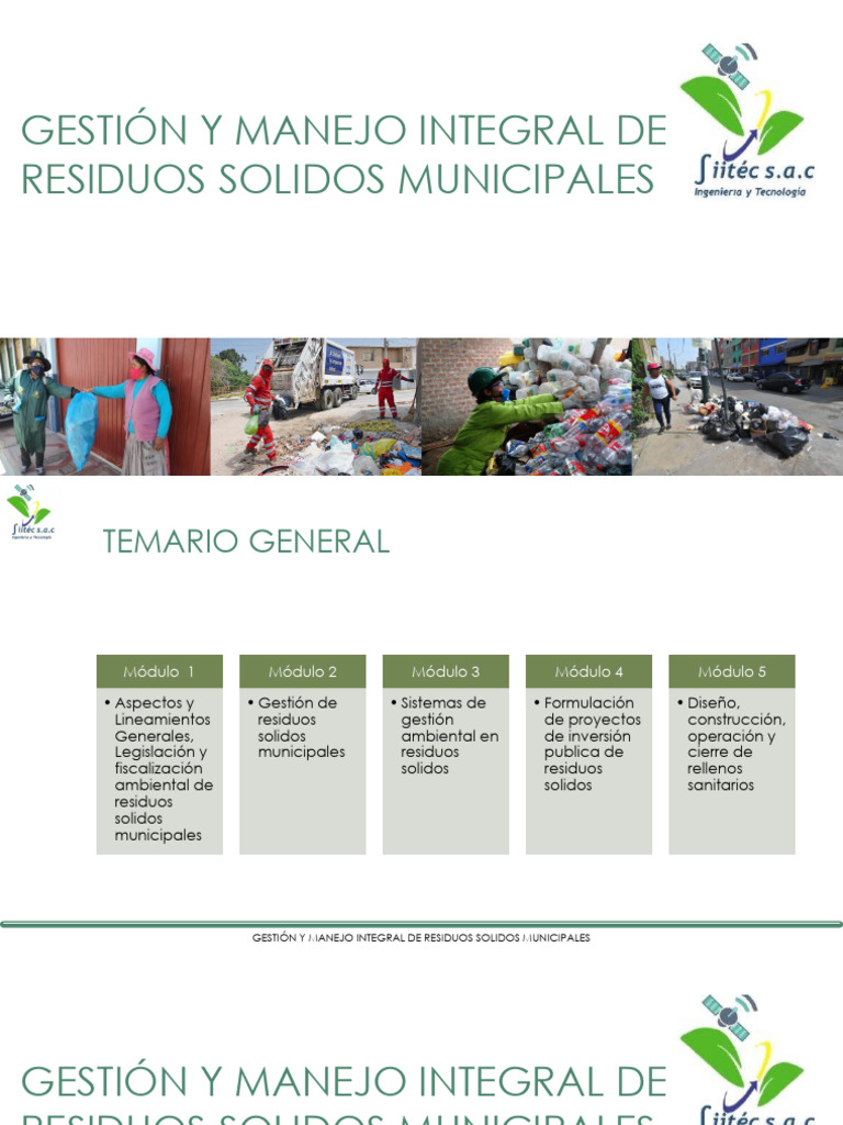 CURSO GESTIÓN Y MANEJO INTEGRAL DE RESIDUOS SOLIDOS MUNICIPALES MAY0024 SESION 5 | PDF ...