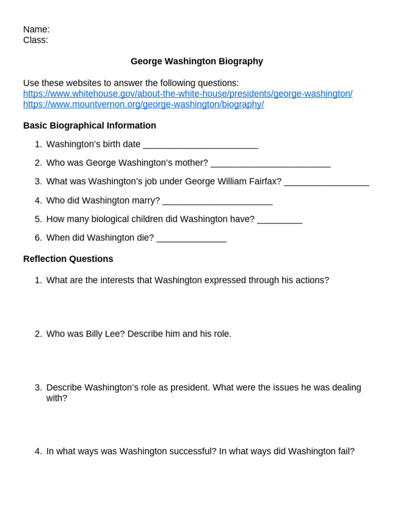 George Washington: A Brief Biography | PDF