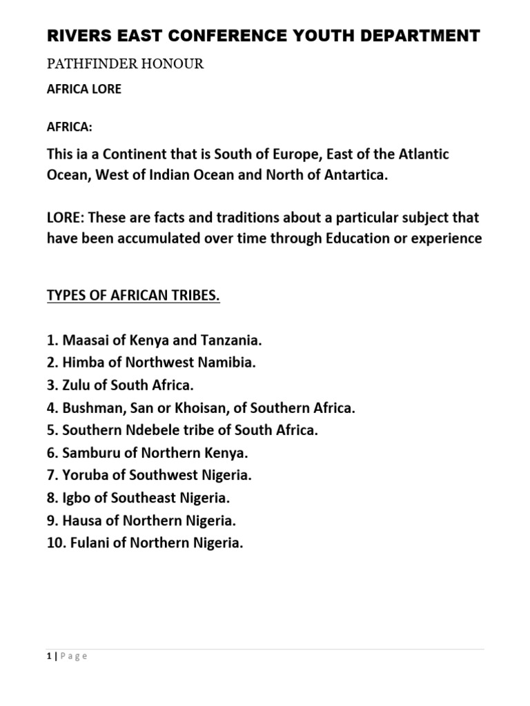 AFRICAN LORE | PDF | Witchcraft | Africa