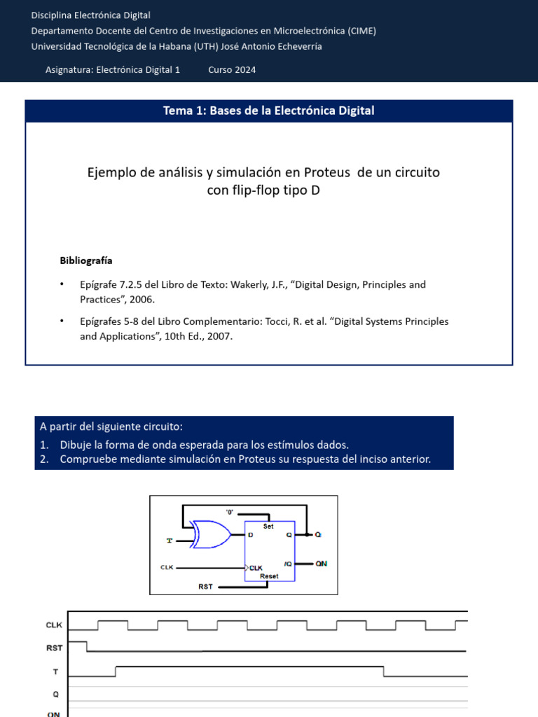 Bases ED -6. Simulación biestables 2024 | PDF | Puerta lógica | Electrónica