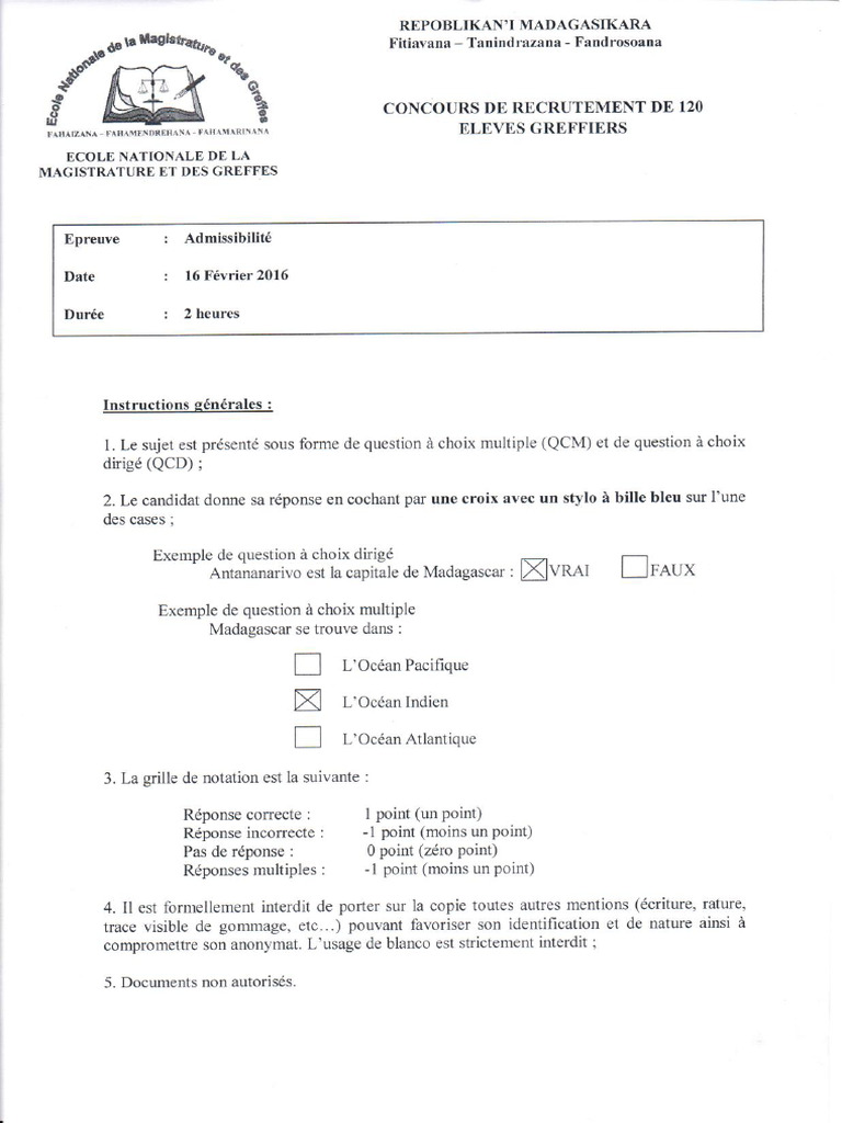 QCM-QCD EG Fév.2016 | PDF