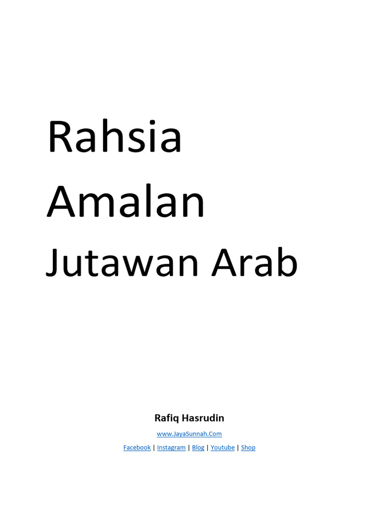 Rahsia Amalan Jutawan Arab untuk Rezeki | PDF