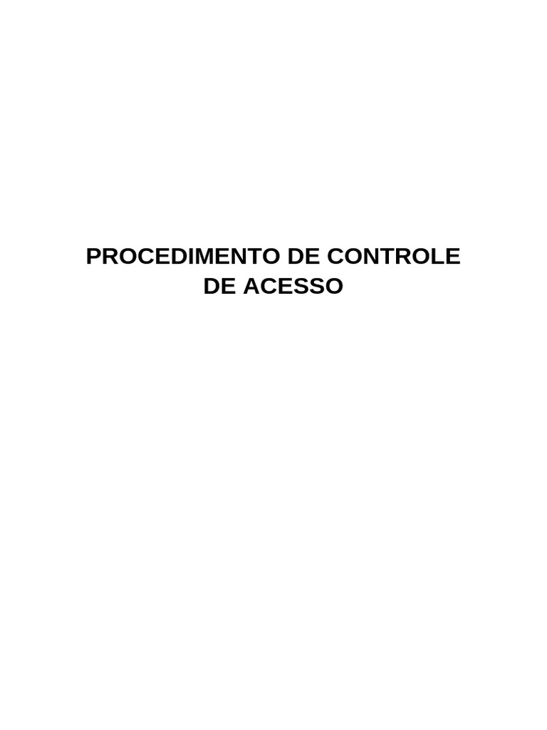 Procedimento de Controle de Acessos | PDF | Armazém