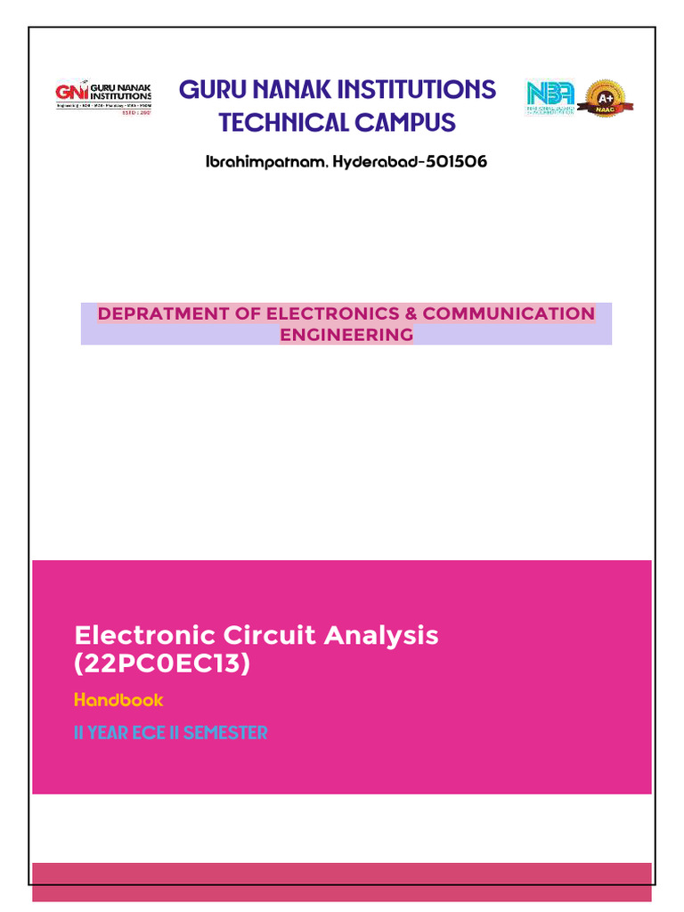 Electronic Circuit Analysis Overview | PDF | Amplifier | Engineering
