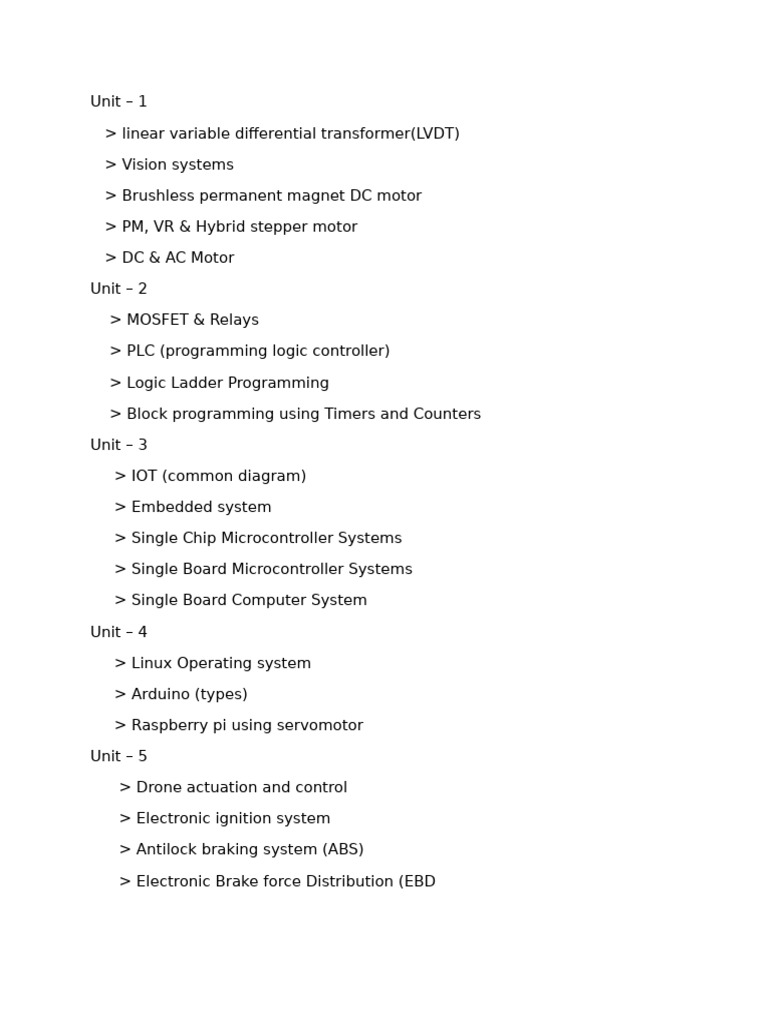 Mechatronics and Iot Important QN | PDF