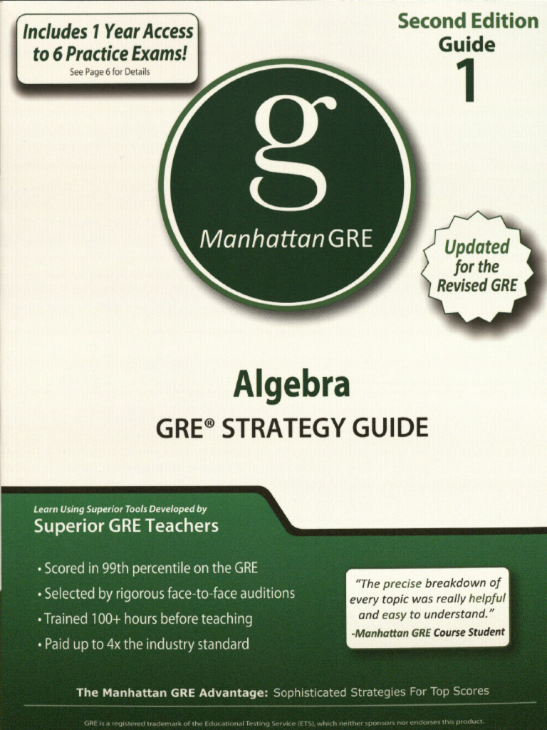 Manhattan GRE 1.algebra | PDF