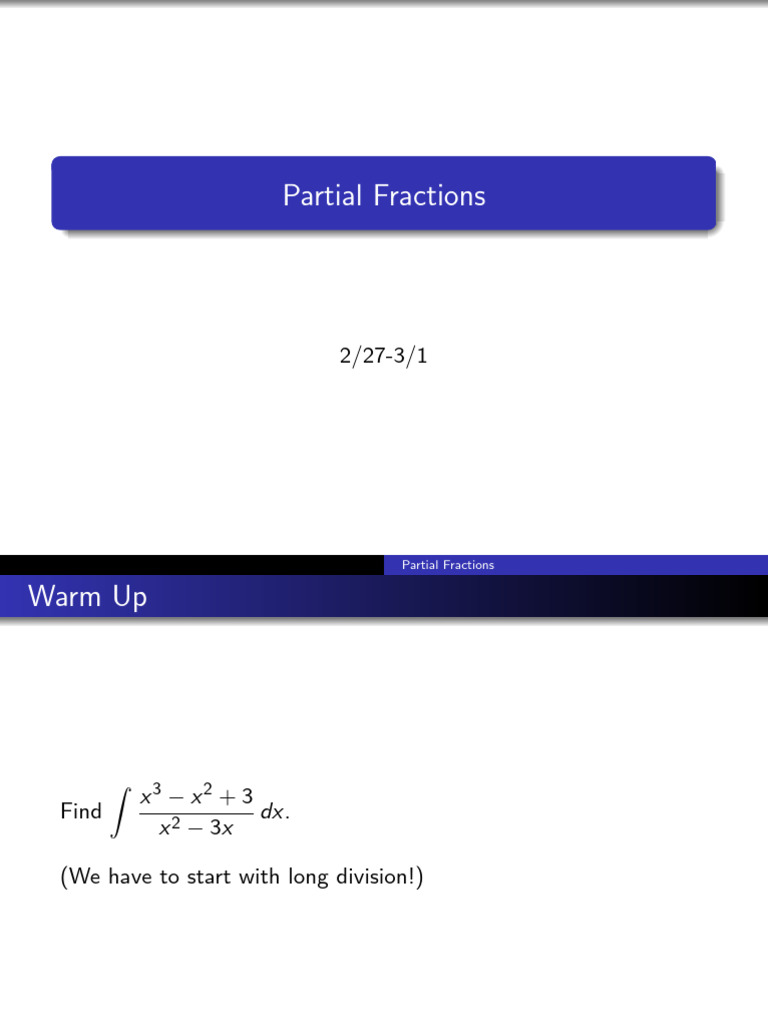 12 (s23) - Partial Fractions | PDF | Elementary Mathematics | Division (Mathematics)