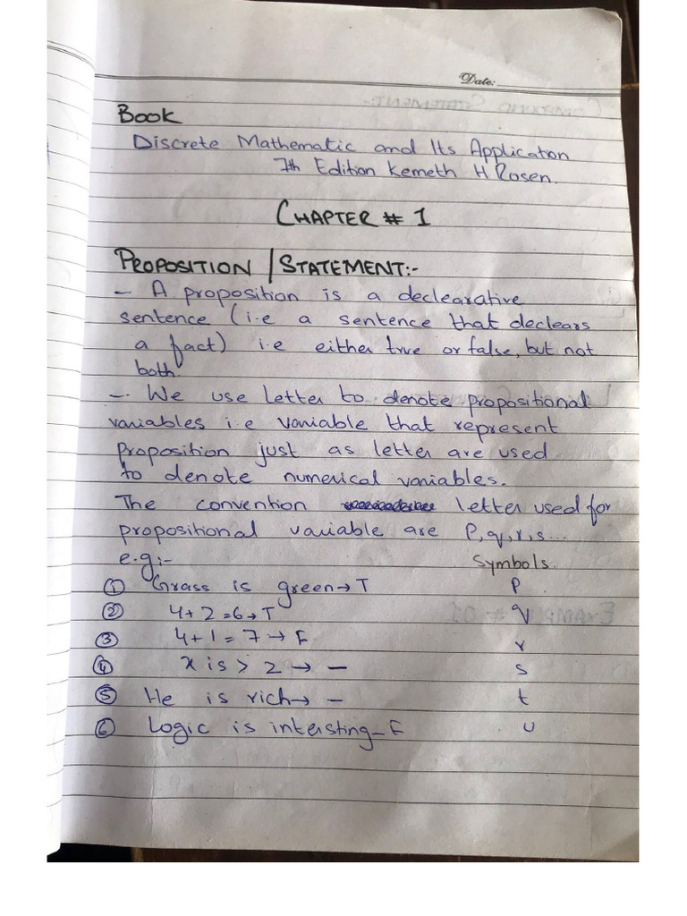 Discrete Mathematics Class Work | PDF