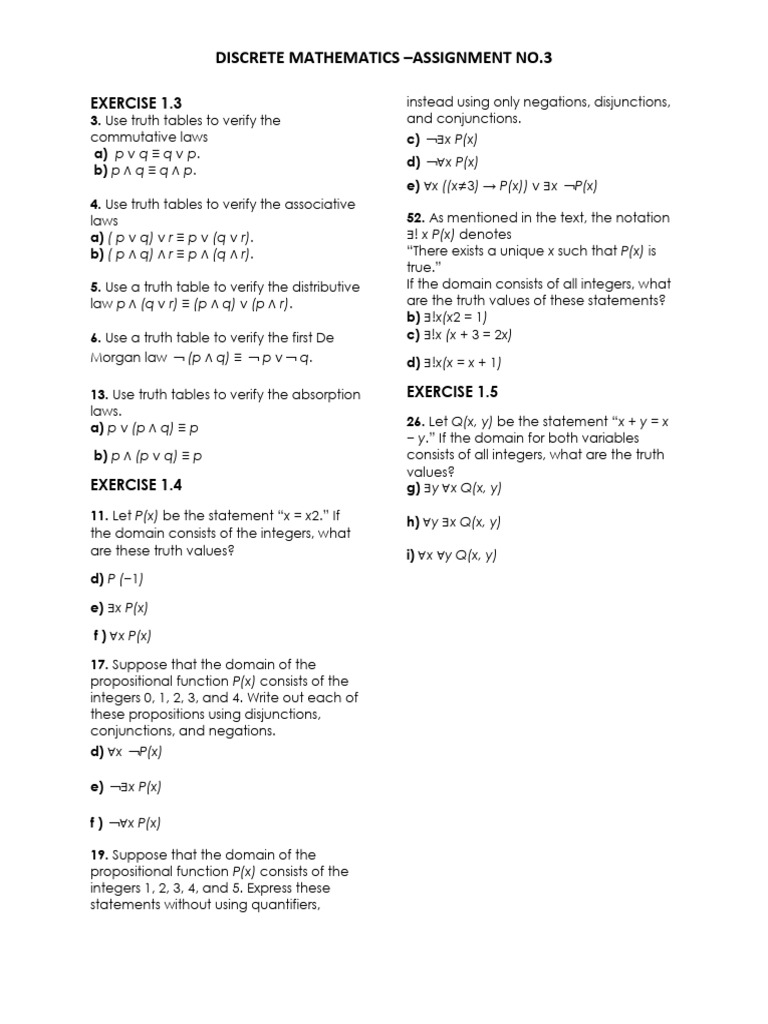 Truth Tables in Discrete Mathematics | PDF