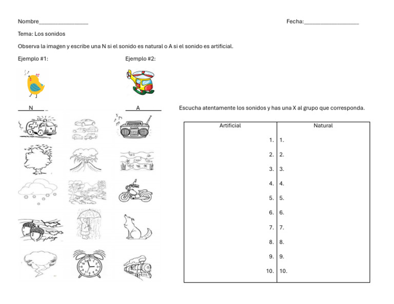Examen Los Sonidos | PDF