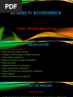 Market Structures - Notes For Economics Students | PDF