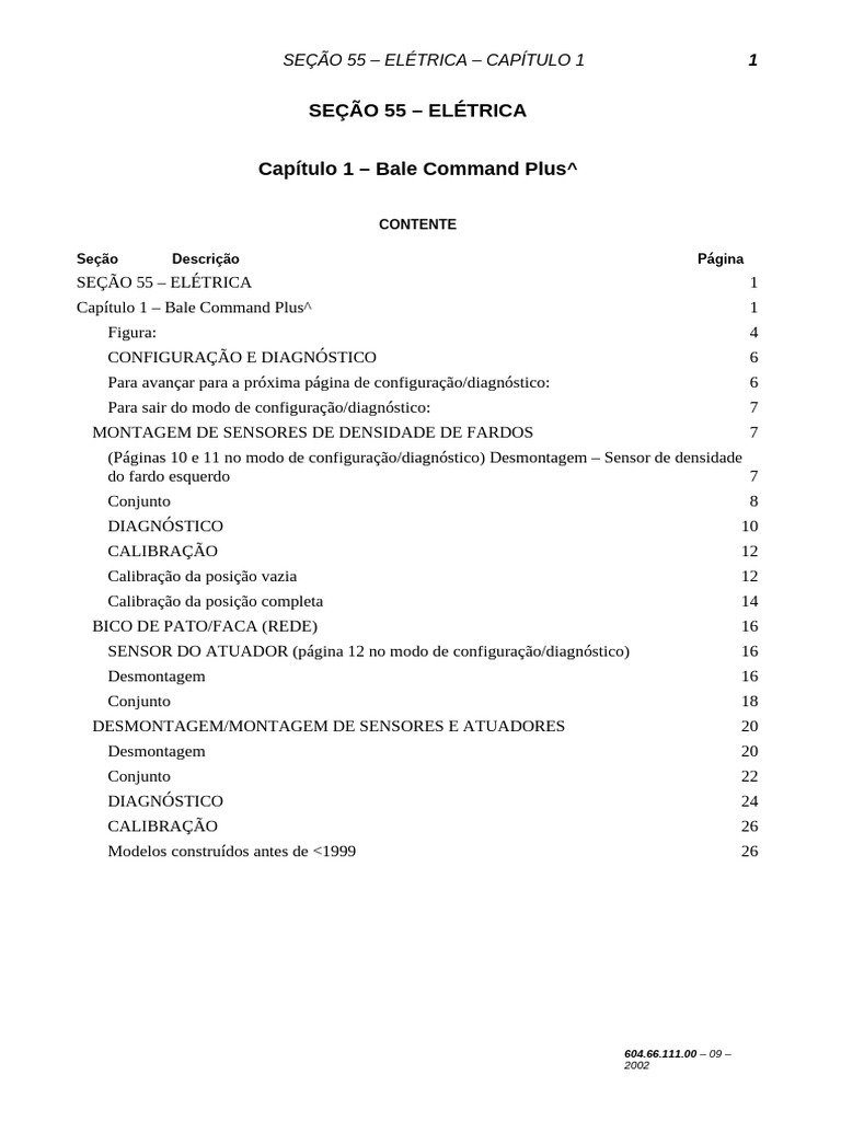 Monitor Bale Command Plus | PDF | Conector elétrico | Calibração