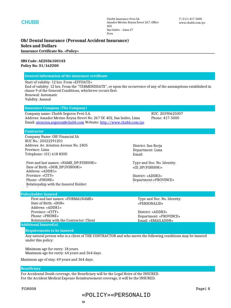 Dental Insurance Financial Oh | PDF | Insurance | Dentistry