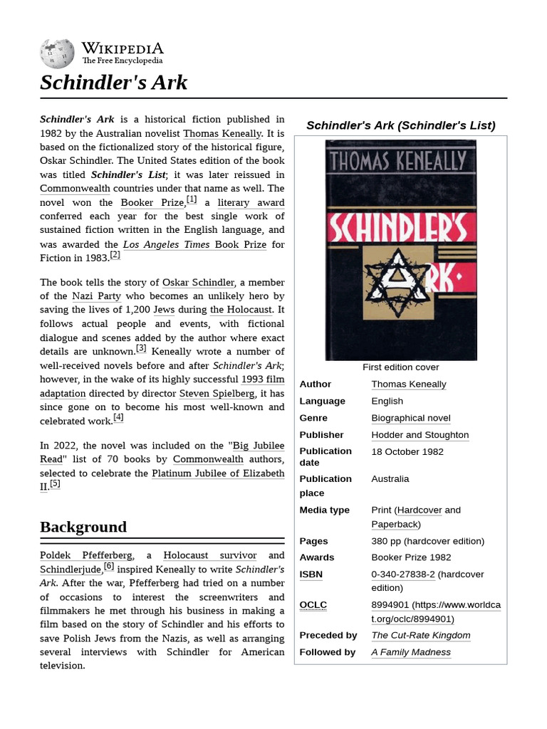 Schindler's_Ark | PDF