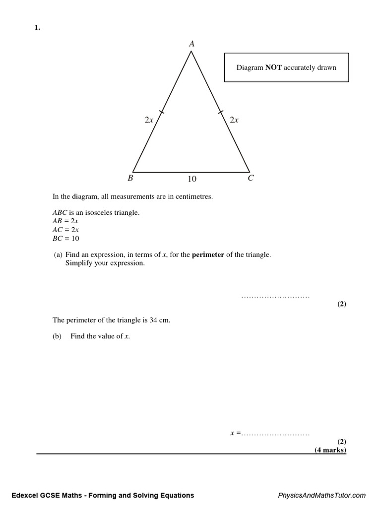 Forming and Solving Equations QP | PDF | Geometric Shapes | Euclid