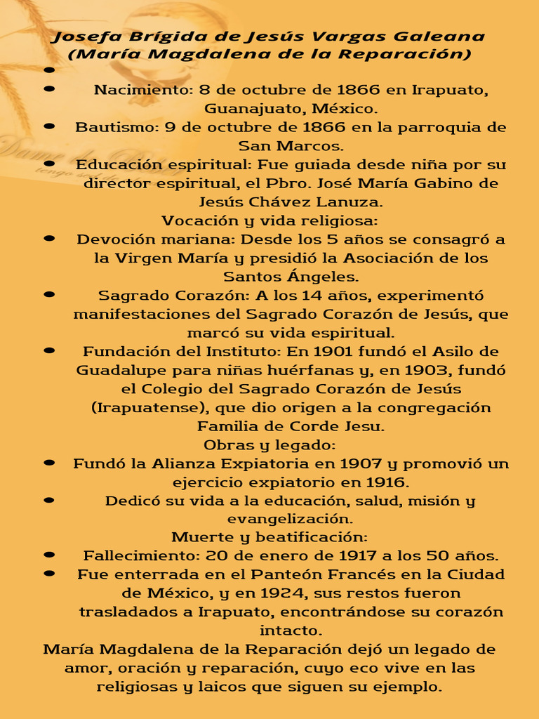 Josefa Brígida de Jesús Vargas Galeana (María Magdalena de La ...