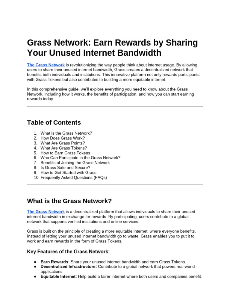 Grass Network_ Earn Rewards by Sharing Your Unused Internet Bandwidth ...
