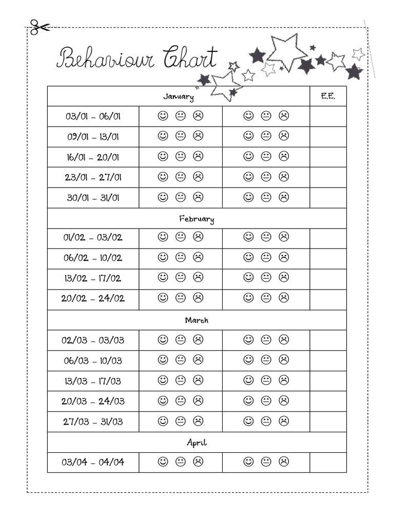 Monthly Behavior Chart Overview | PDF