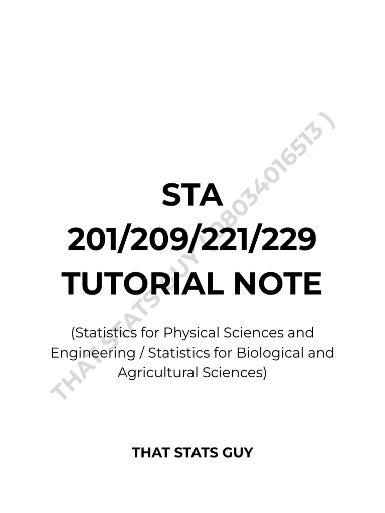 STA 221 Statistics Tutorial Guide | PDF | Statistics | Mode (Statistics)