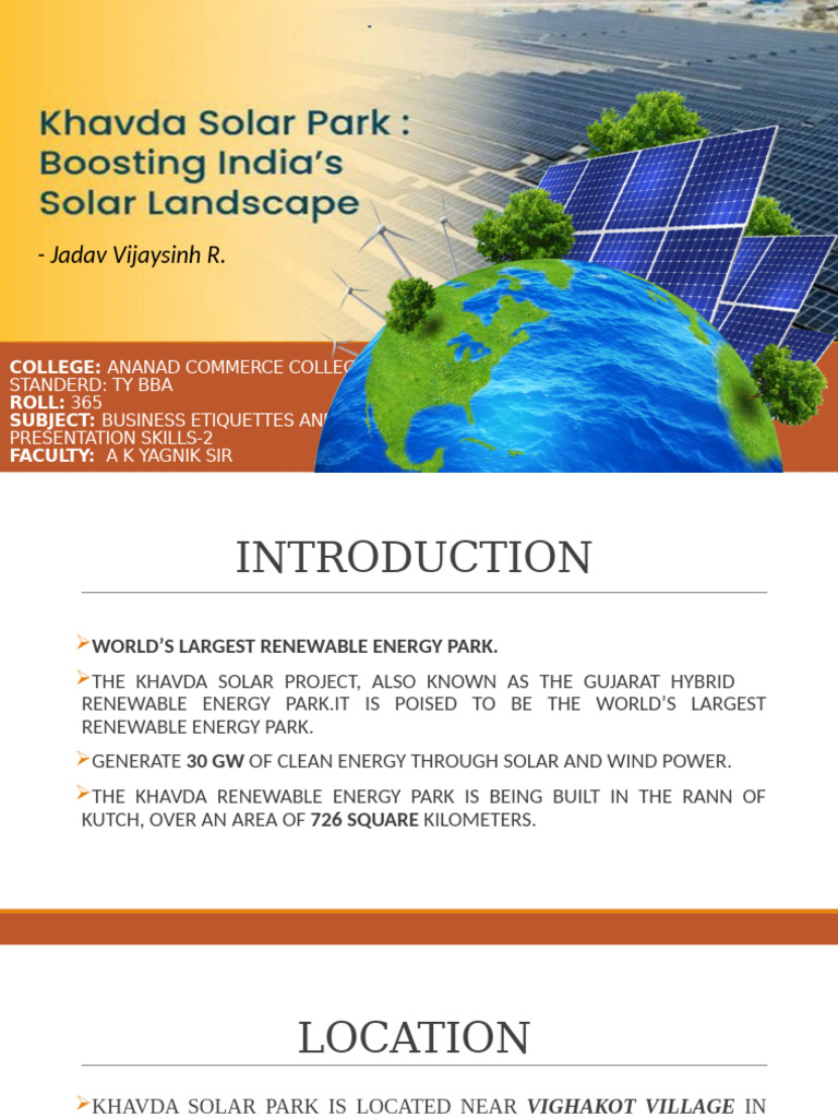 Solar Project Khavda | PDF | Solar Power | Electricity Generation
