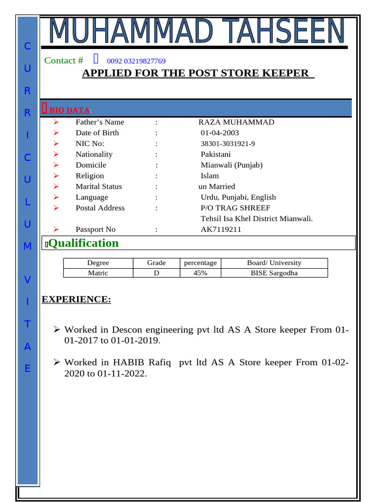 Muhammad Tehseen | PDF