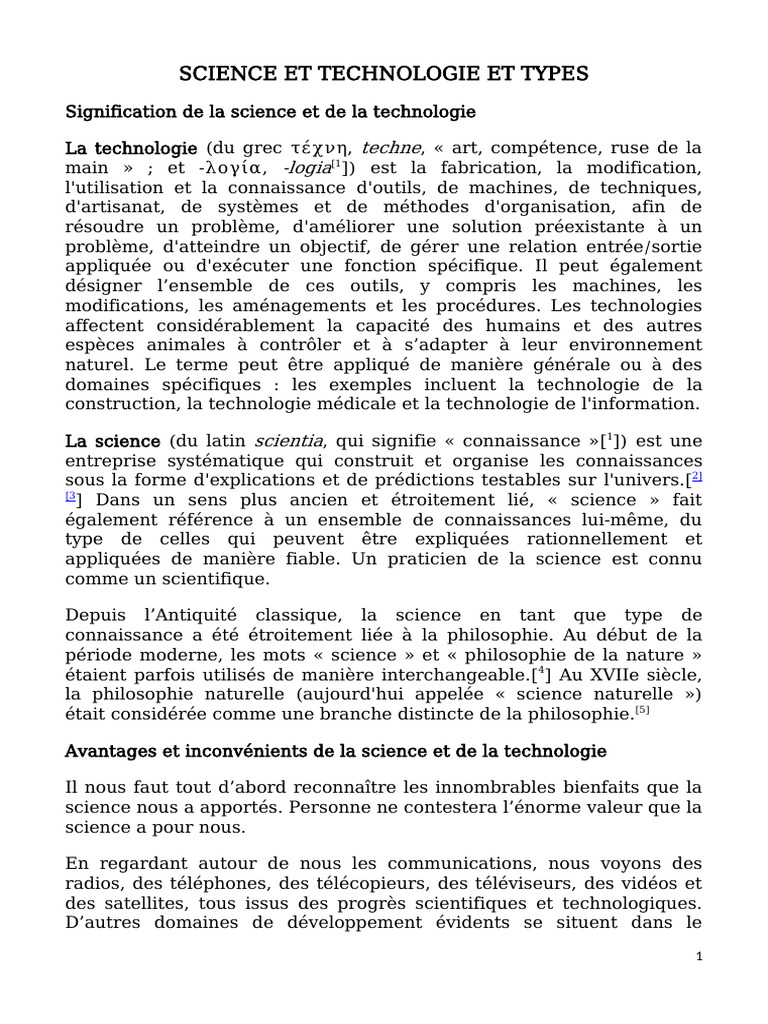 Science et technologie : enjeux et impacts | PDF | Science | Vérité